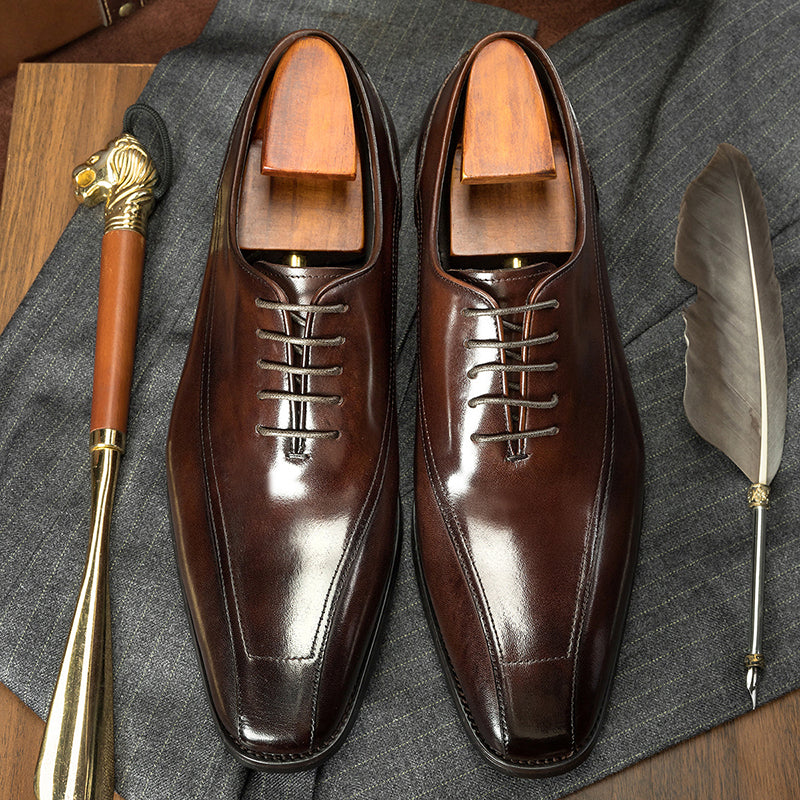 Men's genuines leahter oxfords shoes | Lace-up formal dress shoes ...