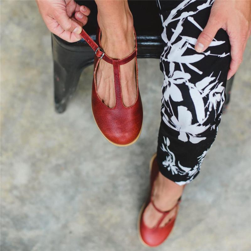 Women's round closed toe buckle strap sandals | T strap closed toe ...