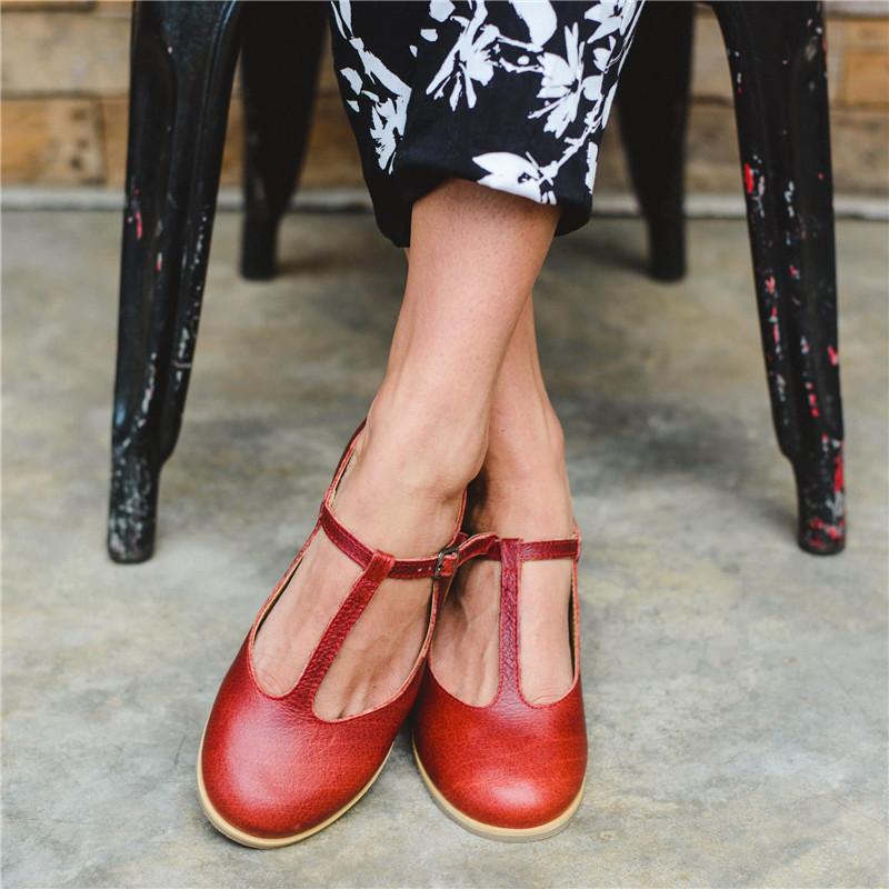 Women's round closed toe buckle strap sandals | T strap closed toe ...