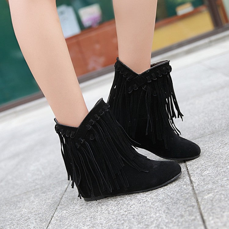Women's fashion fringe boots | Fall/winter ankle boots with tassels ...