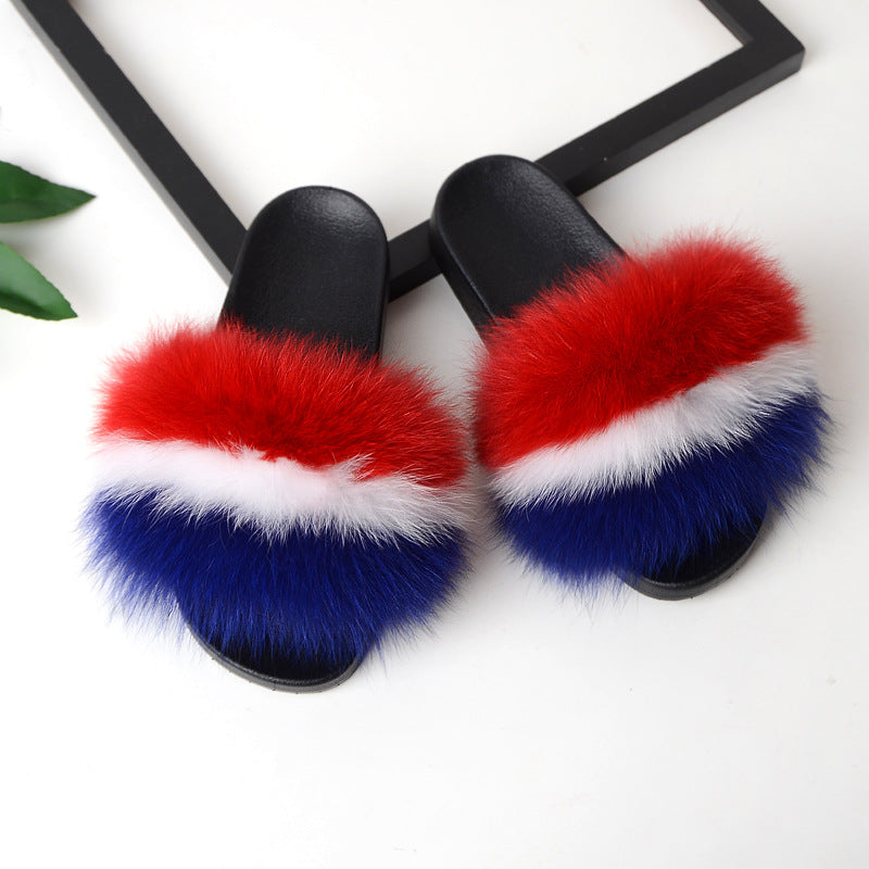 Women Home Fashion Fur Slide Sandals – Fashionshoeshouse
